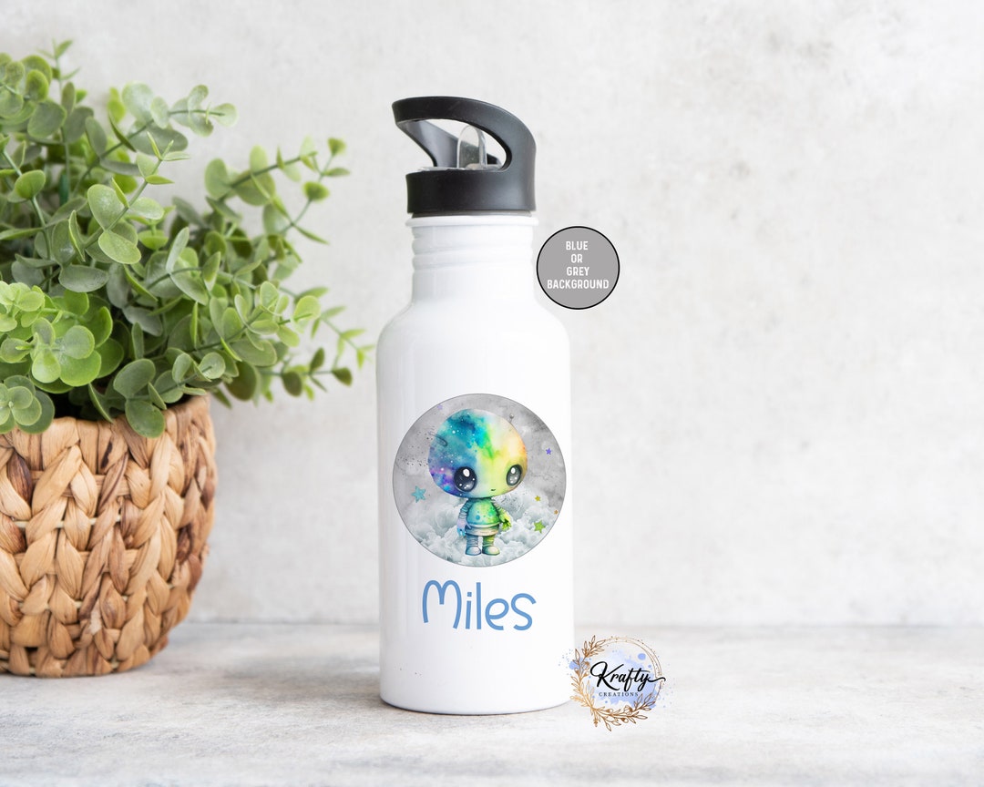 Personalised Alien Bottle Steel Metal Water Bottle Back to School Alien ...