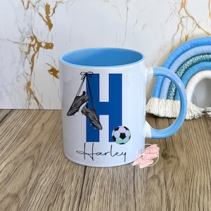 Football Mugs Personalised Football Mug Boys Football Football Initials ...