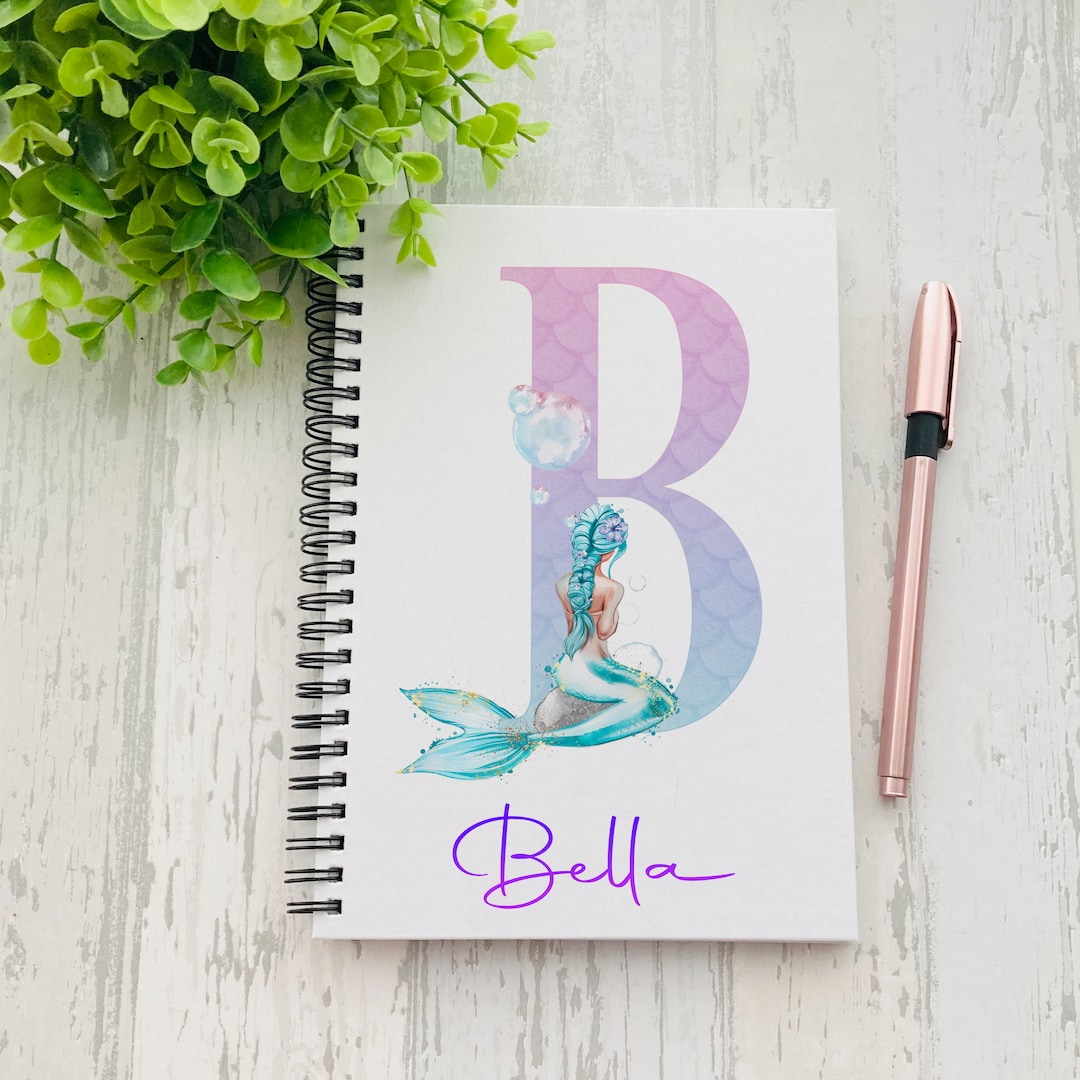 Personalised Mermaid Notebook | Personalised Gift | A5 Notebook | Gifts ...