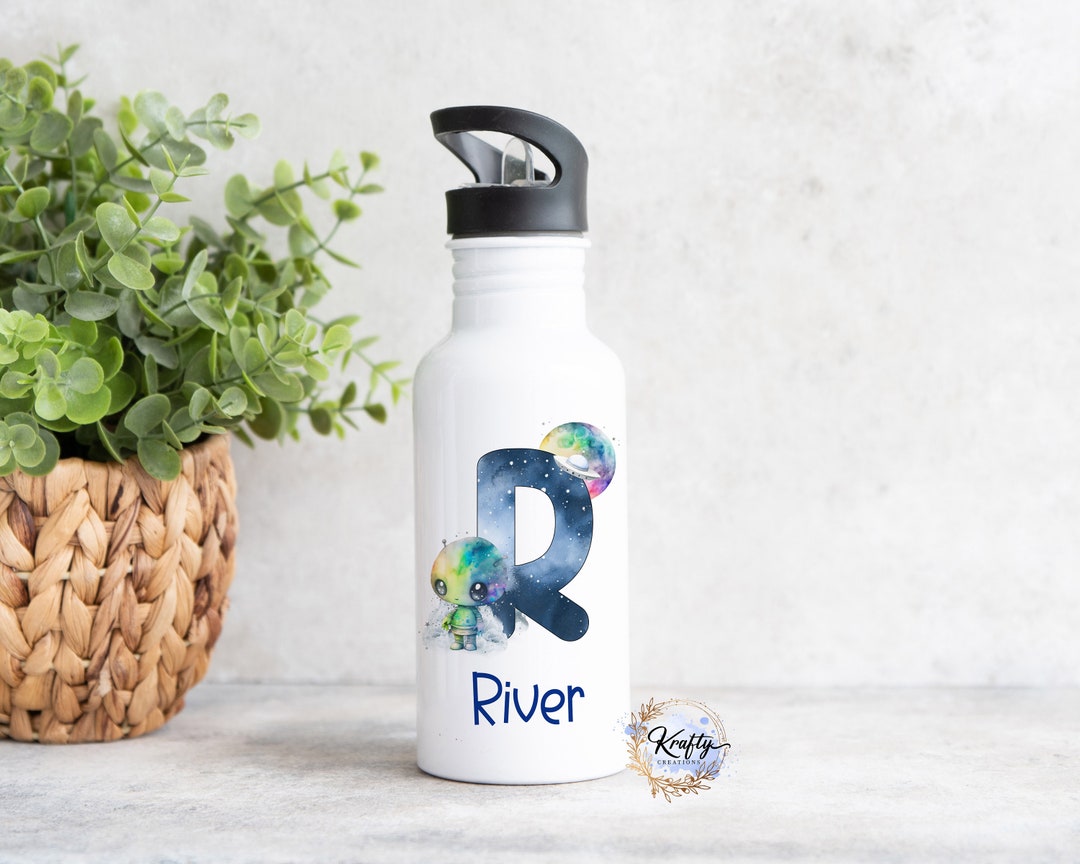 Personalised Alien Bottle Steel Metal Water Bottle Back to School Alien ...