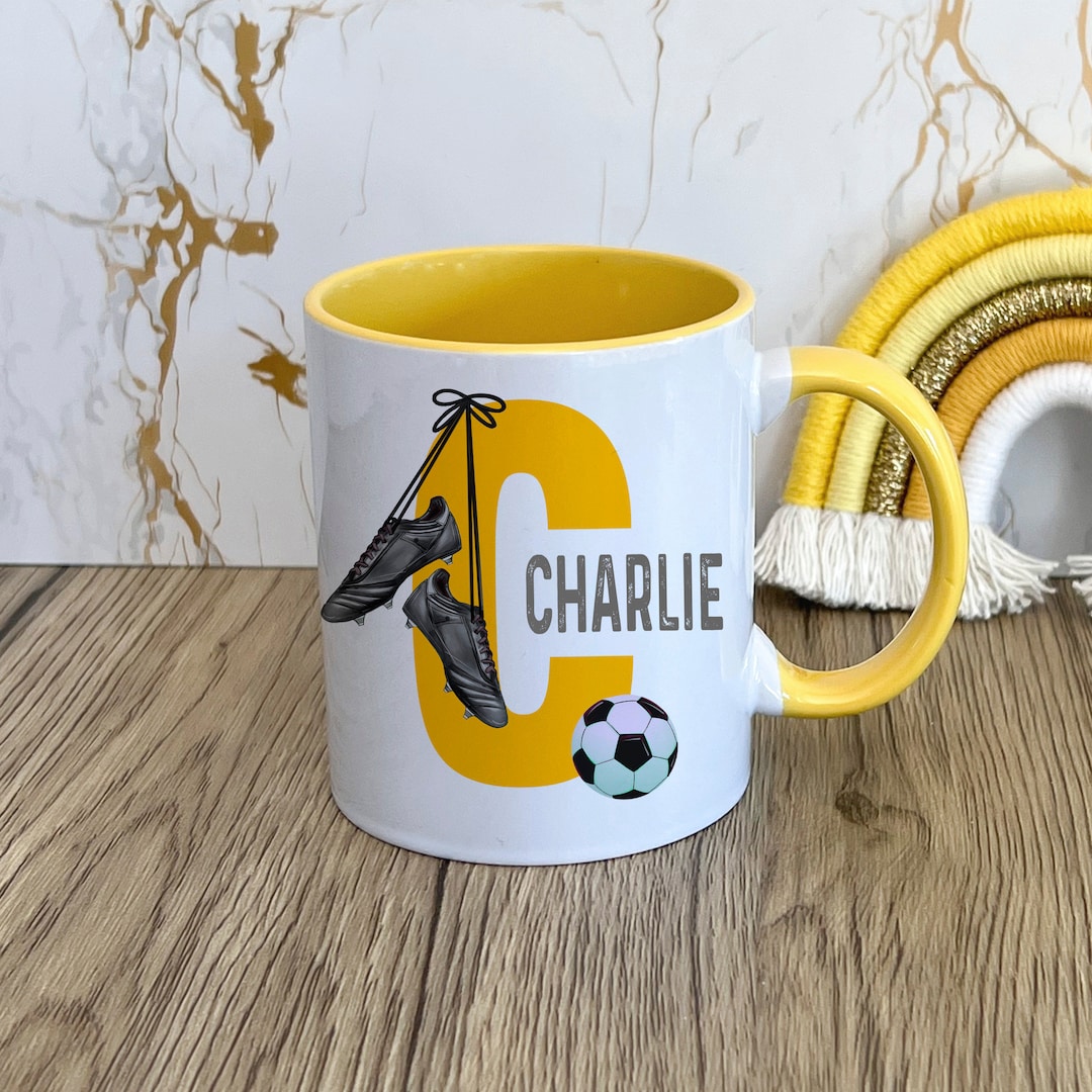 Football Mugs Personalised Football Mug Boys Football Football Initials ...