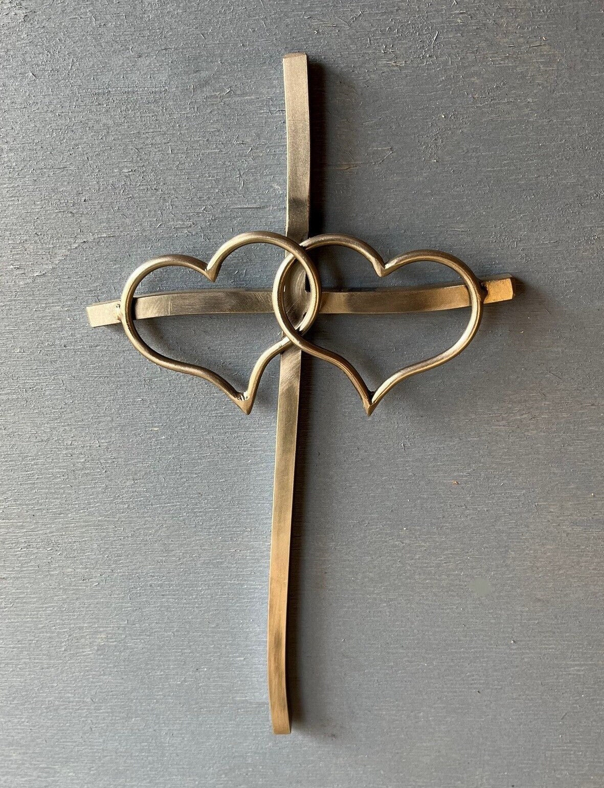 Wedding Anniversary Heart Cross Metal Artwork Religious Gift Love ...