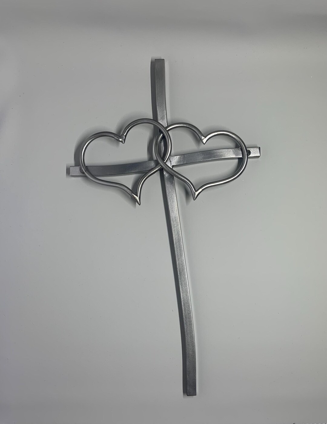 Wedding | Anniversary Heart Cross | Metal Artwork | Religious | Gift ...