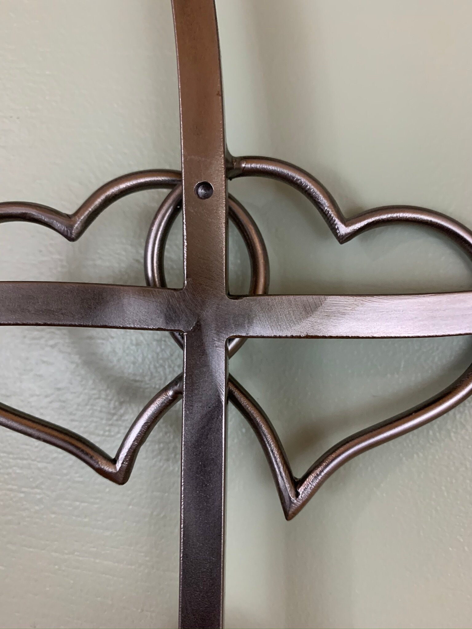 Wedding Anniversary Heart Cross Metal Artwork Religious Gift Love ...