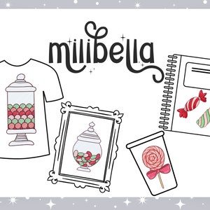 Vintage Candy Clip Art Set, Sweets, Candies, Jar, Gumball, Sugar, Hand ...