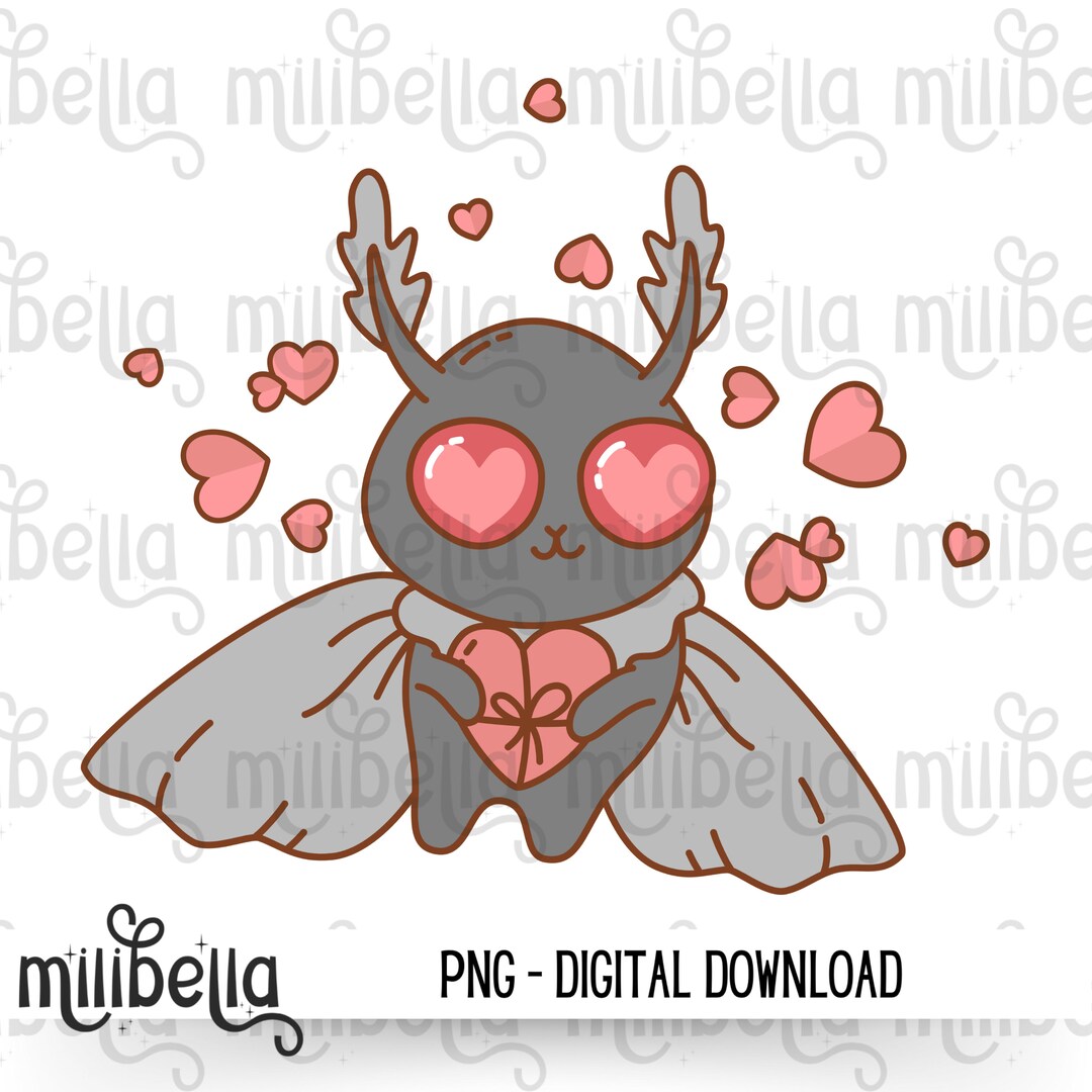 Mothman, Valentine, Cryptid, Heart, Love, PNG, Sublimation, Instant ...