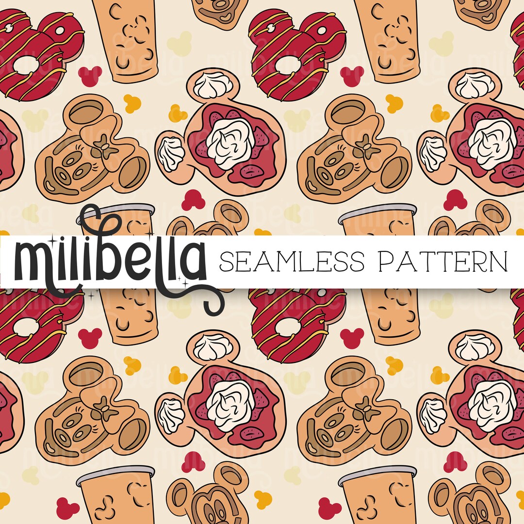 Magical Park Breakfast Seamless Pattern, Pancake, Mouse, Seamless File ...