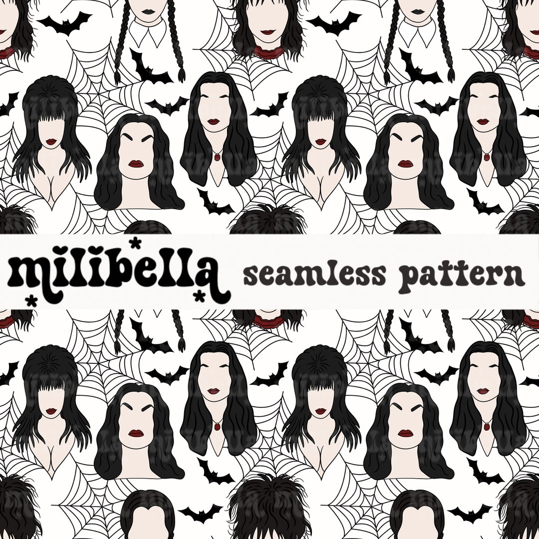 Halloween Seamless Pattern, Scream Queens, Horror Icons, Goth, Seamless ...
