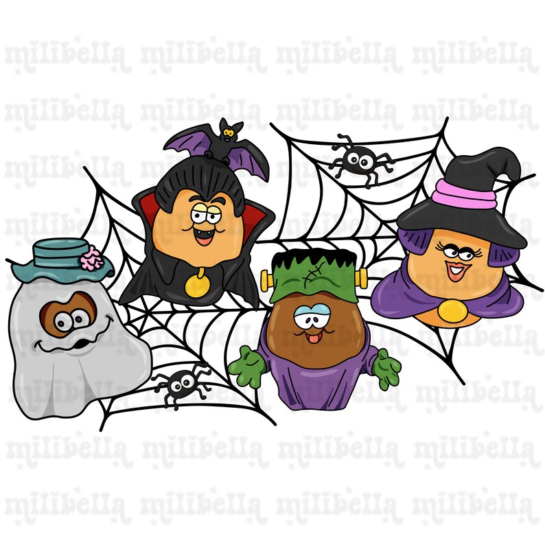 Spooky Nuggets Halloween PNG, Vampire, Witch, Ghost, Sublimation ...