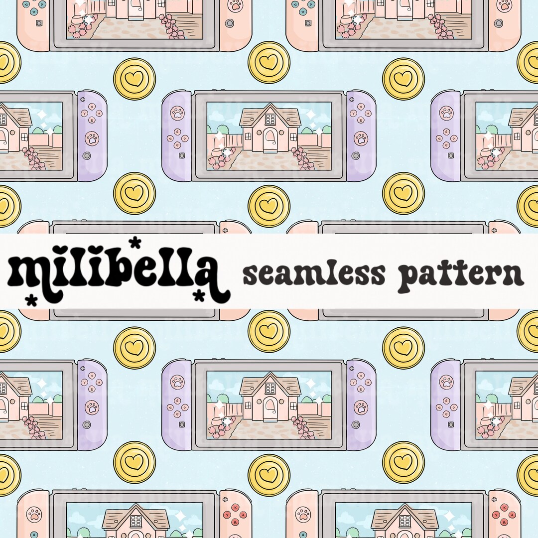 Switch Video Game Seamless Pattern, Coin, Handheld Game,seamless File ...