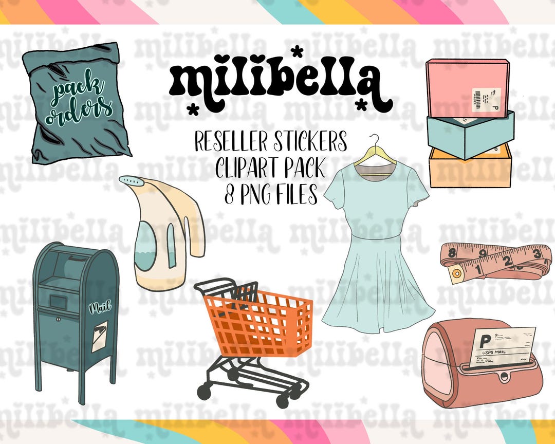 Clothing Reseller Clip Art, Hand Drawn, Planner Stickers, Shipping ...