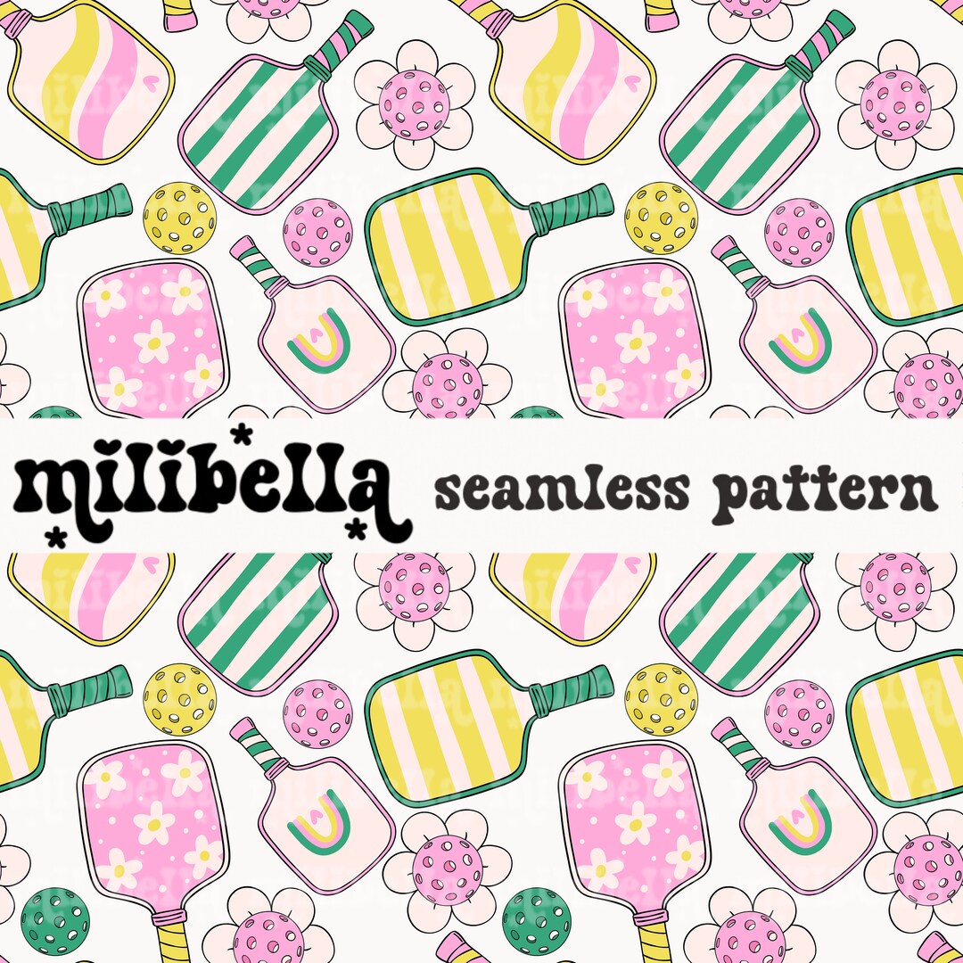 Pickleball Seamless Pattern, Racket, Paddle, Ball, Sport, Seamless File ...