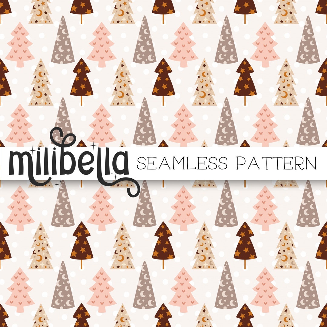 Boho Christmas Tree Neutral Brown Minimalist (Download Now) - Etsy