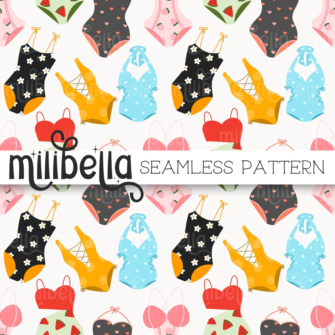 Summer Seamless Pattern, Swimsuits, Swimming, Fashion, Seamless File ...