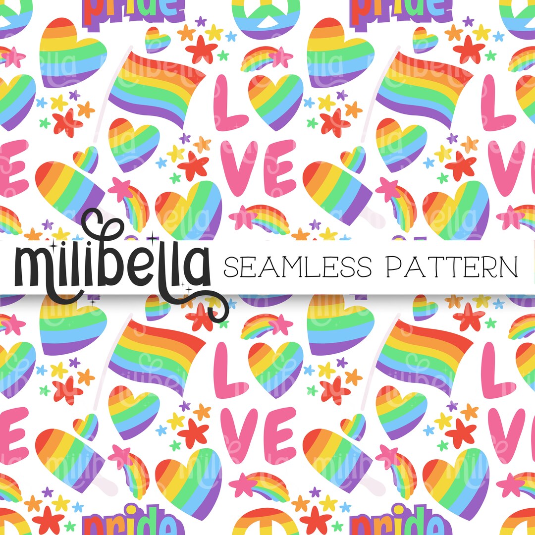 LGBTQ Pride Seamless Pattern, Rainbow, Love, Flag, Seamless File ...