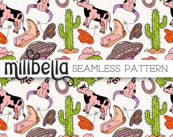 Western Desert Seamless Pattern - Etsy