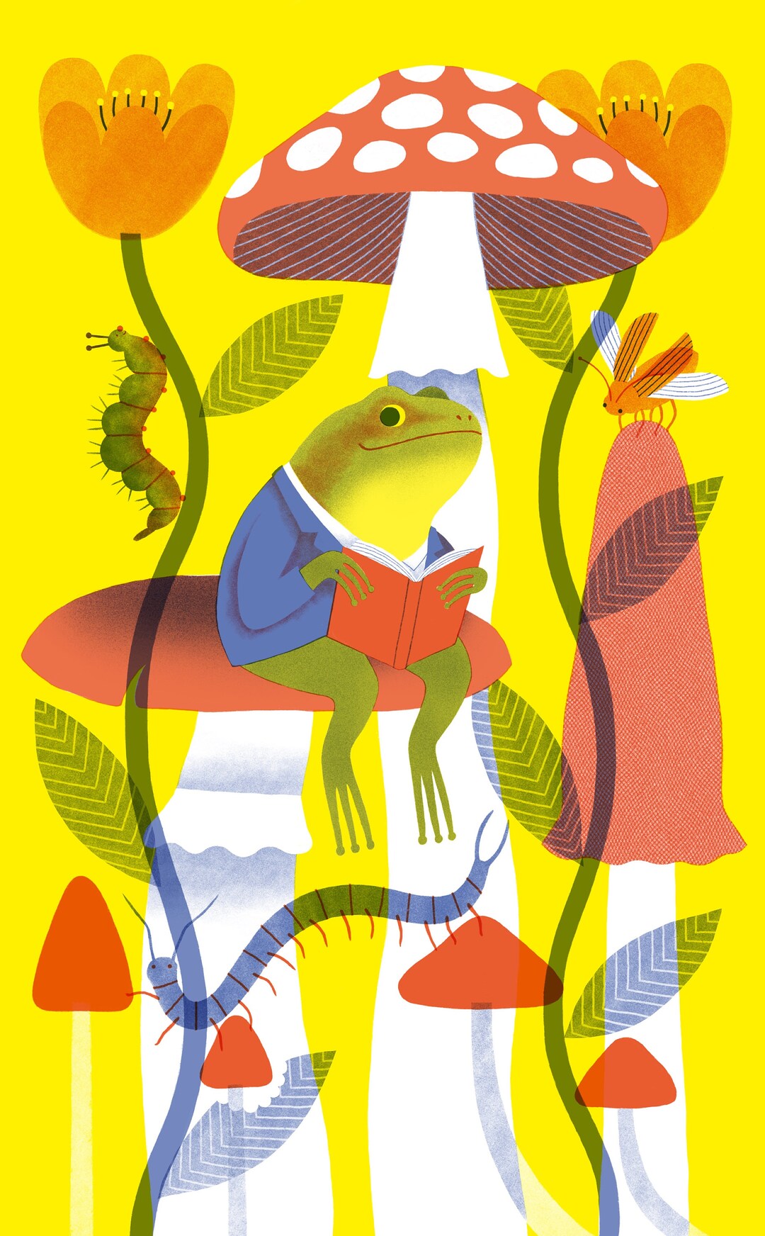 Reading Frog Print - Etsy