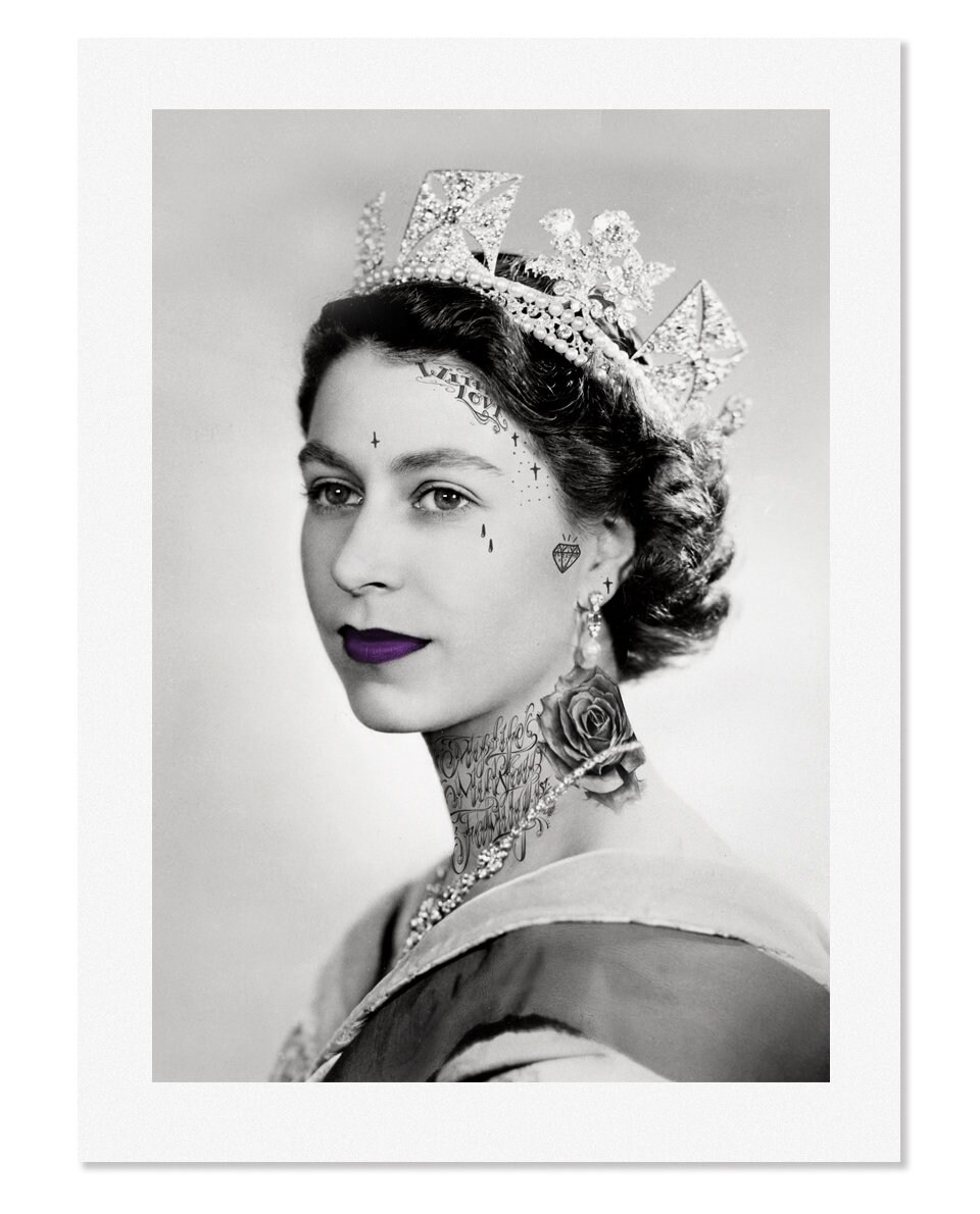 Queen Tattoo Art Print - Etsy UK