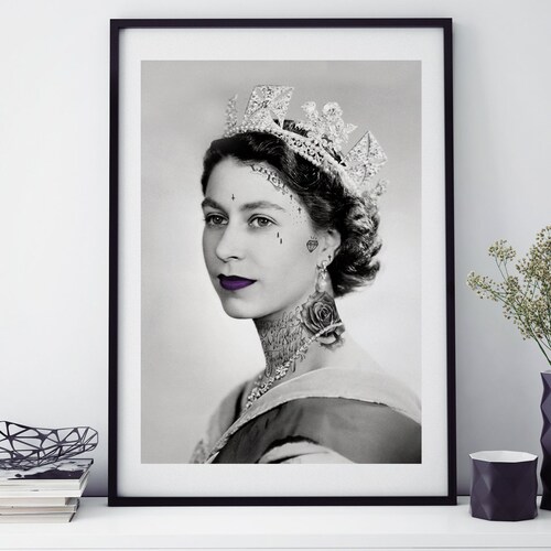 Punk Queen Queen Elizabeth Home Decor Wall Art Print - Etsy UK