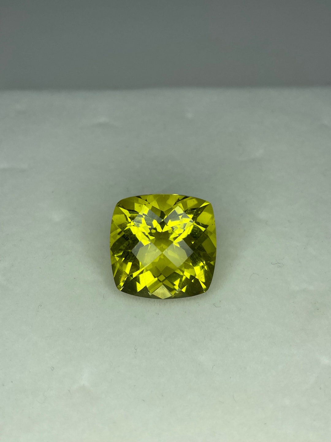 Natural Green Gold Lemon Quartz Rose Cut Cushion Shape Top Quality 15MM ...