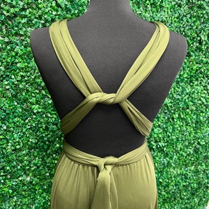 Olive Infinity Bridesmaid Dress, Twist Wrap Bridesmaid Dress, Maxi ...