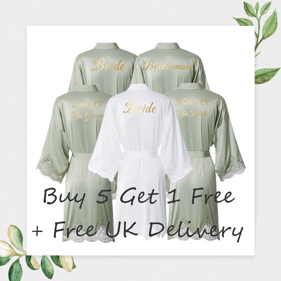 Sage Green Lace Bridesmaid Robes Bridesmaid Gifts Bridal - Etsy