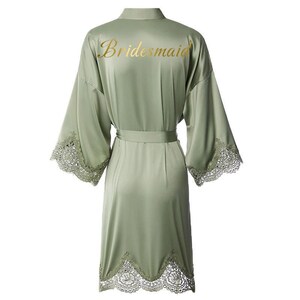 Sage Green Lace Bridesmaid Robes | Bridesmaid Gifts | Bridal Party ...