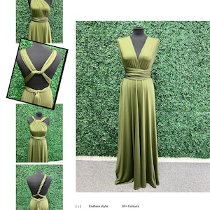 Olive Infinity Bridesmaid Dress, Twist Wrap Bridesmaid Dress, Maxi ...