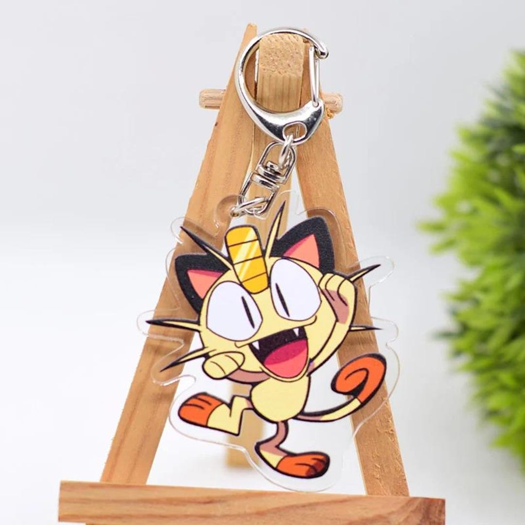 Meowth Acrylic Keychain Pokémon Pokemon - Etsy