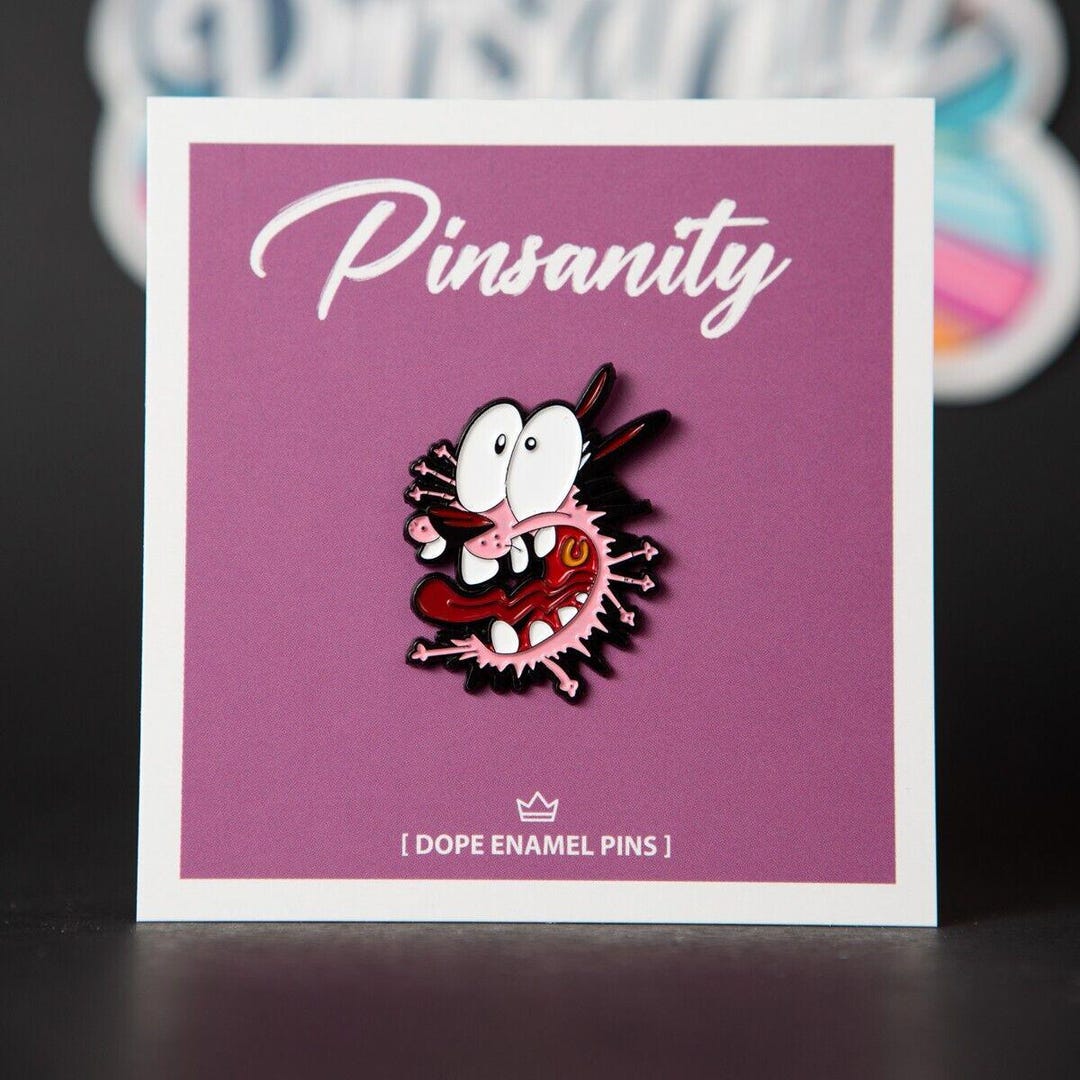 Courage the Cowardly Dog Enamel Pin Fast Shipping From USA Cartoon ...