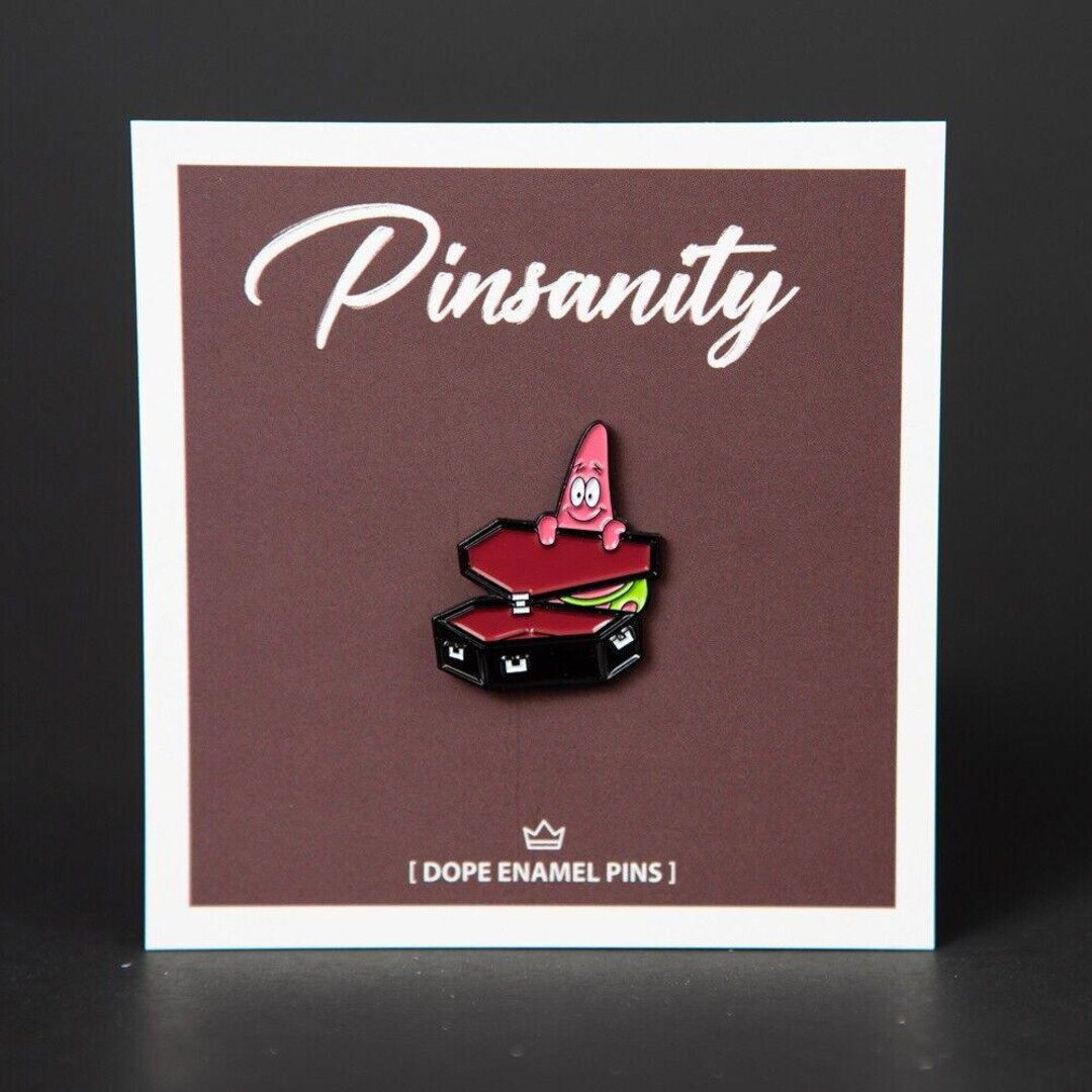 Patrick Star Ok Get in Coffin Enamel Pin Fast Shipping From USA Brooch ...