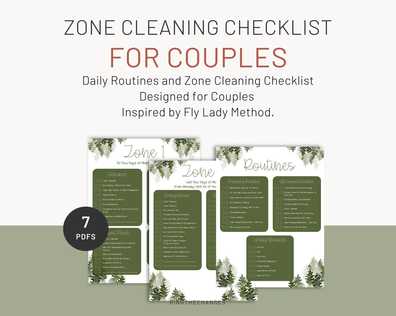 Printable Cleaning Checklist, Fly Lady Control Journal, Zone Journal ...