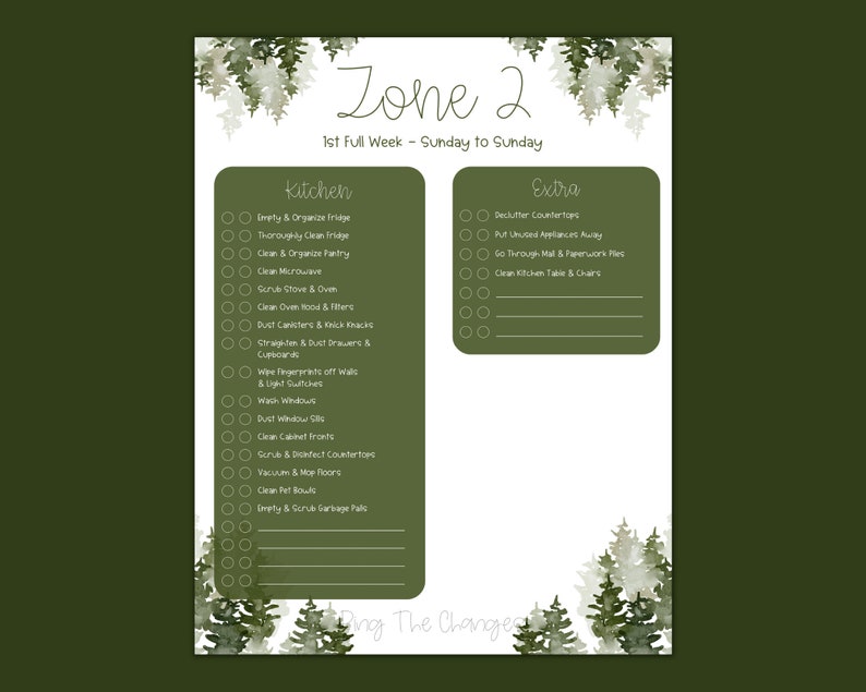 Printable Cleaning Checklist, Fly Lady Control Journal, Zone Journal ...