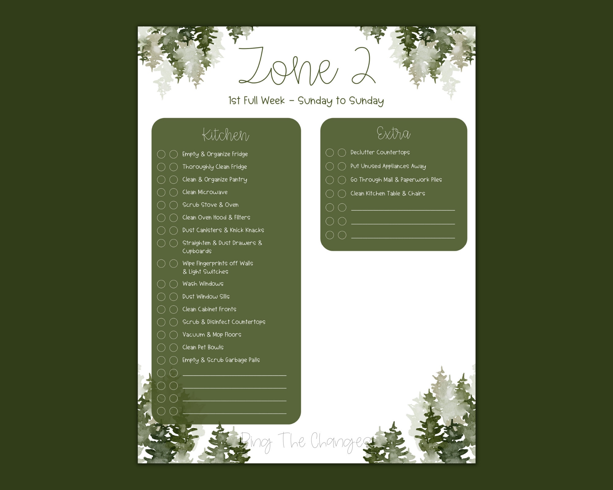 Printable Cleaning Checklist, Fly Lady Control Journal, Zone Journal ...