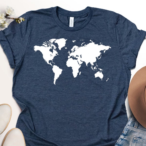World Map Shirt - Etsy