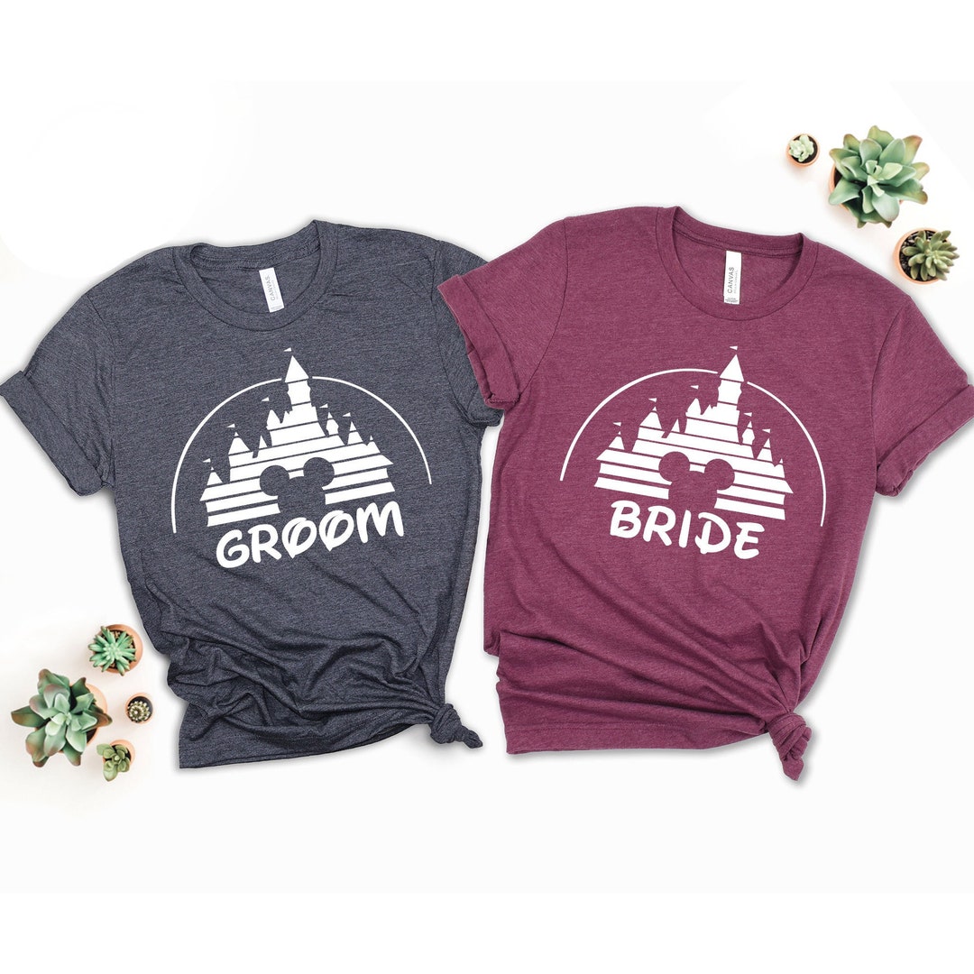 Disney Bride and Groom Matching Shirts, Castle Wedding Gift - Etsy