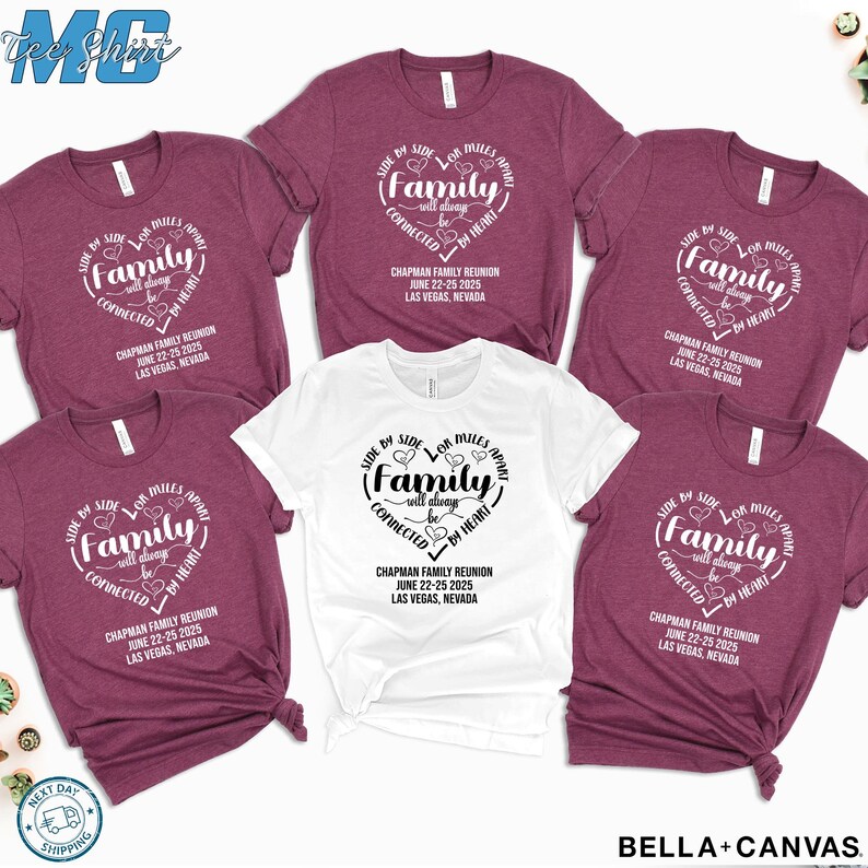 Personalized Family Reunion T-shirt: Connected by Heart - Etsy