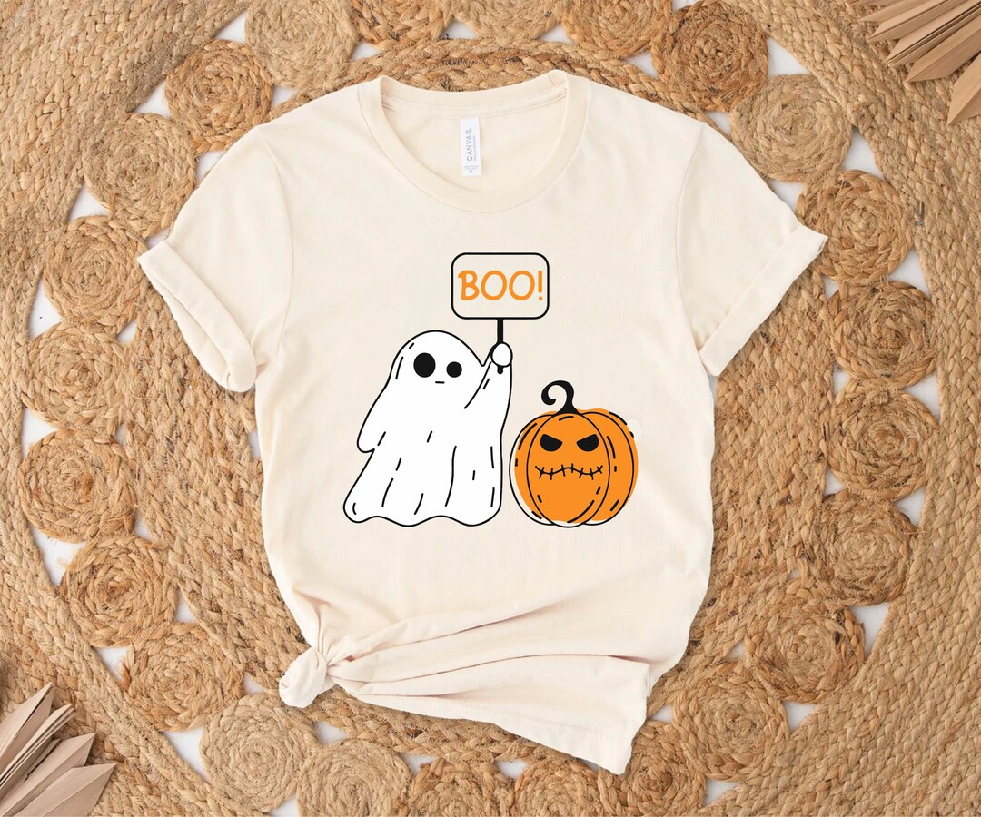 Ghost and Pumpkin Halloween Shirt, Spooky Season Tee - Etsy