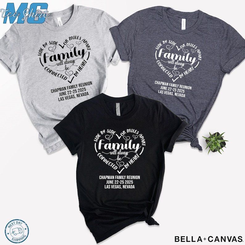 Personalized Family Reunion T-shirt: Connected by Heart - Etsy