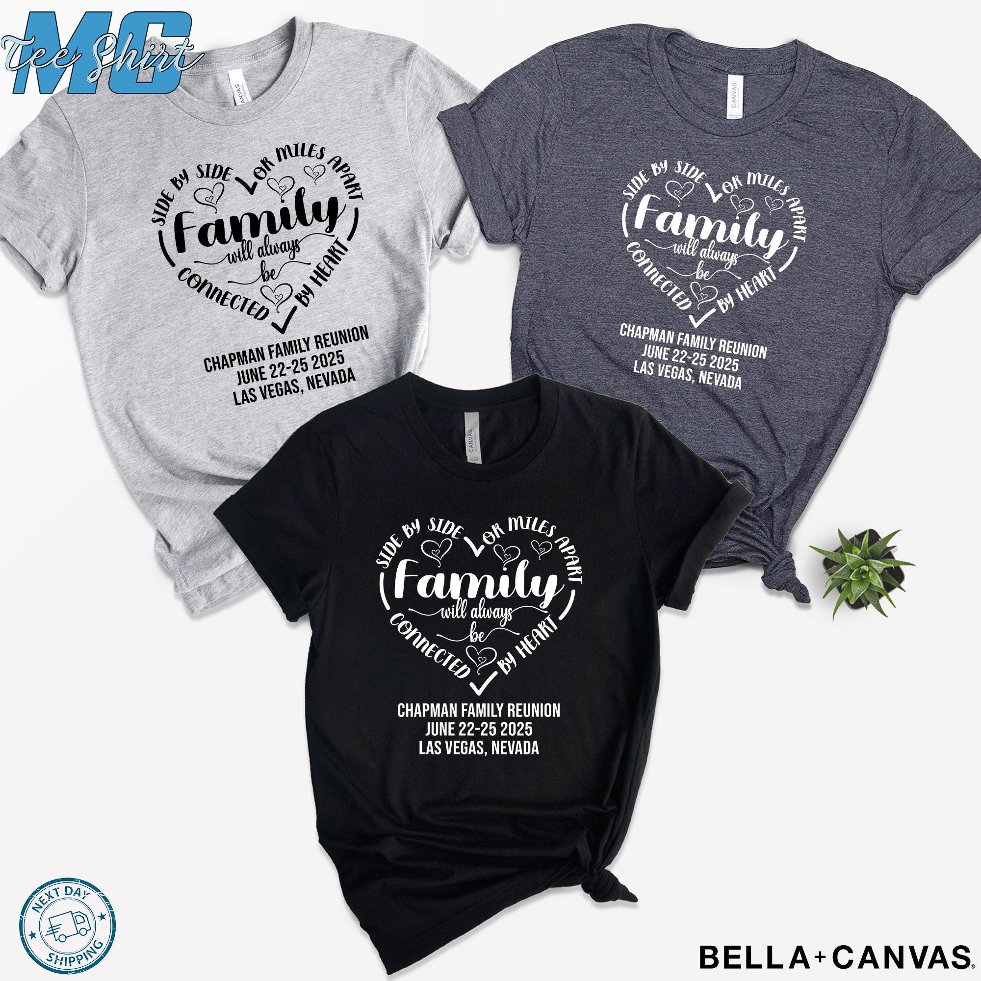 Personalized Family Reunion T-shirt: Connected by Heart - Etsy
