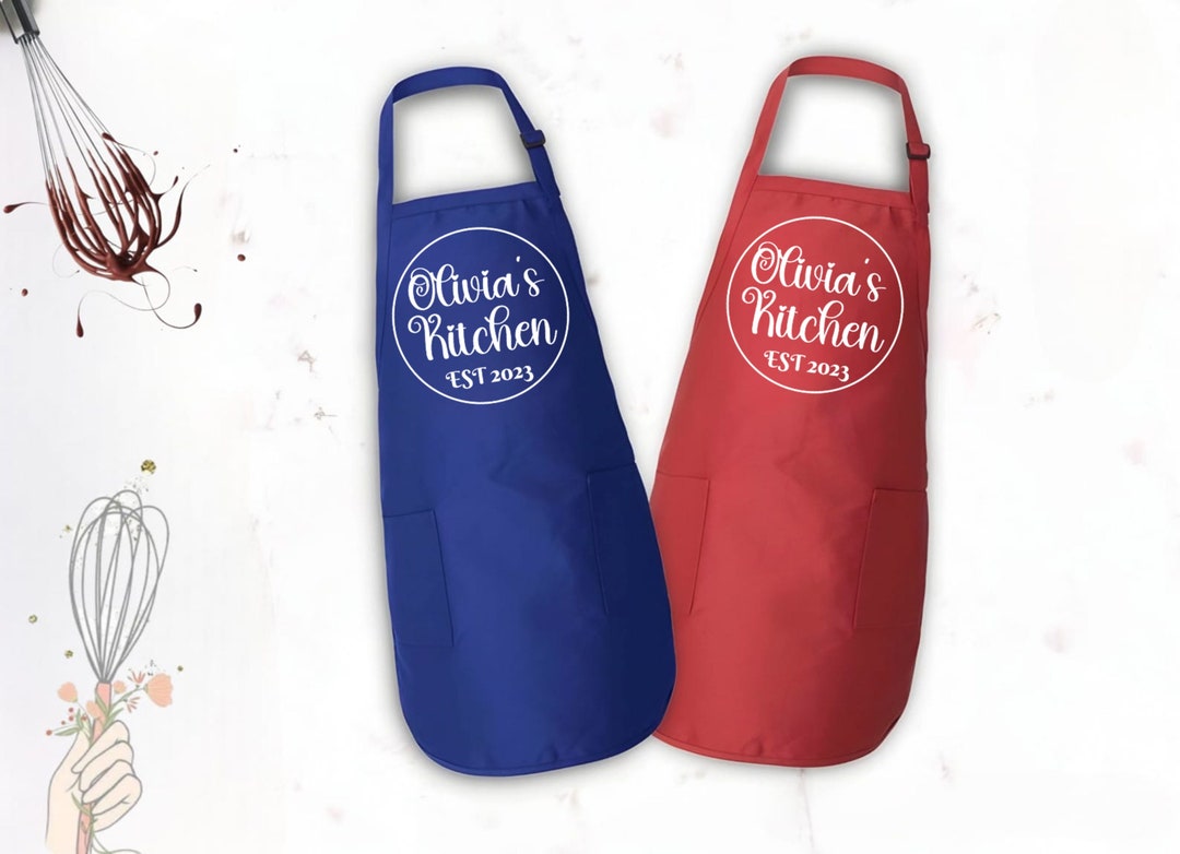 Personalized Baking Apron, Custom Name Est Apron, Kitchen Chef Apron ...