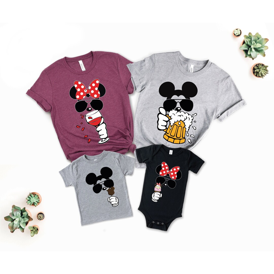 Disney Family Trip Shirt, Mickey Beer, Minnie Wine, Matching Tees - Etsy