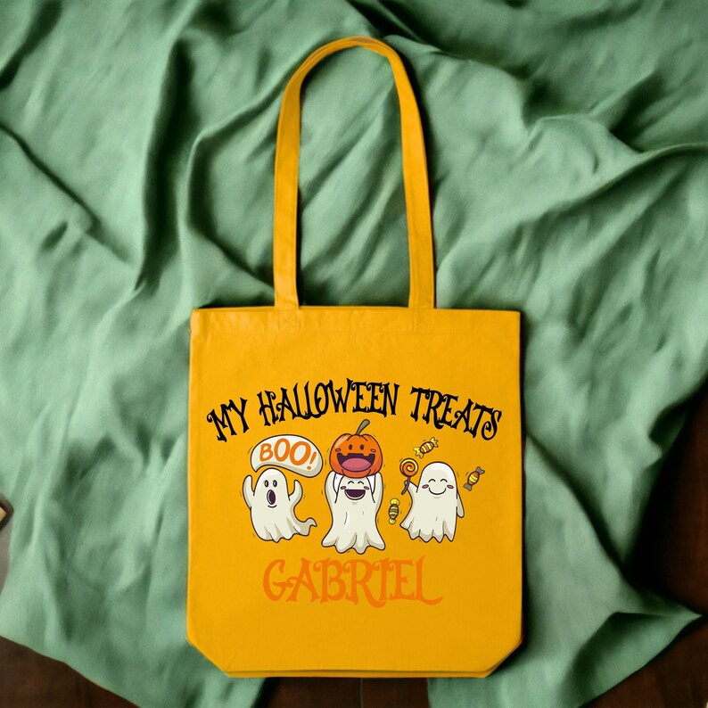 Personalized Halloween Treat Tote Bag, Groovy Teacher Canvas Bag - Etsy