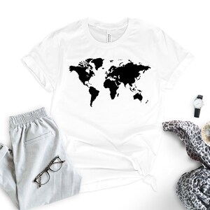 World Map Shirt, Travel Shirt, Adventure Tee, Traveler Gift, Travel ...