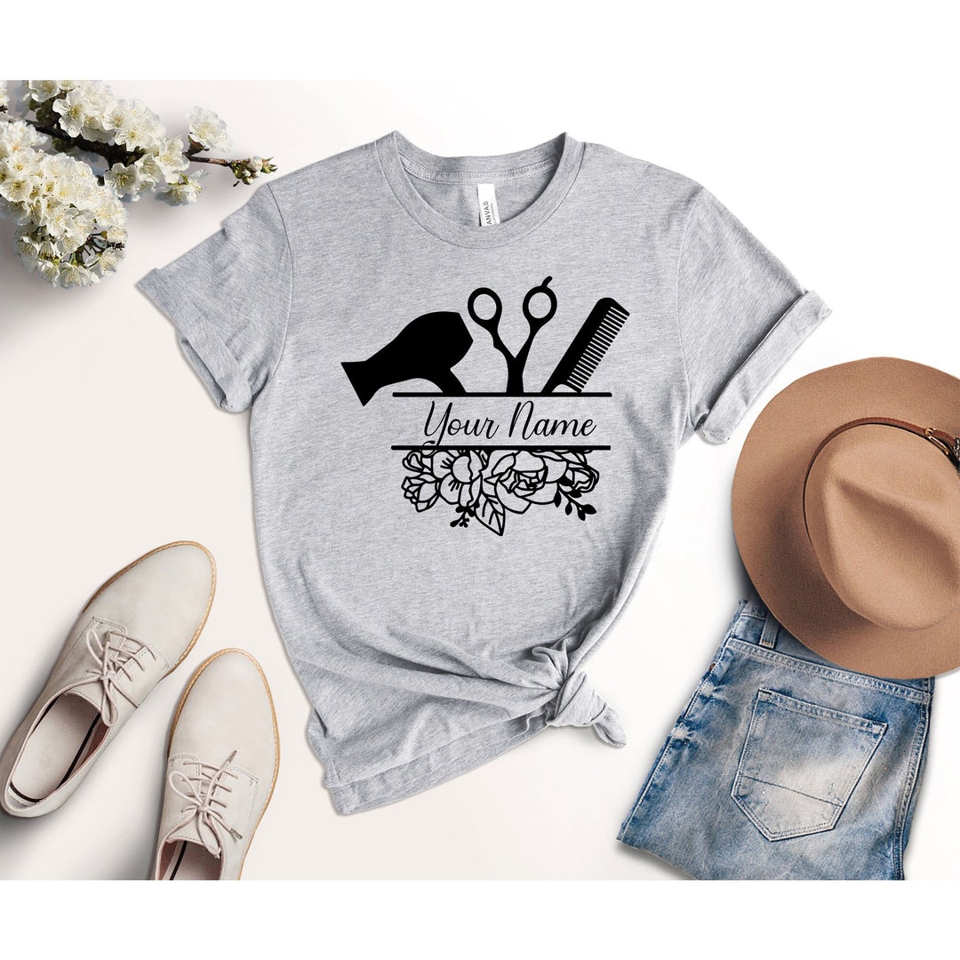 Custom Hair Stylist Shirt, Hairdresser Shirt, Custom Salon Name Hair ...