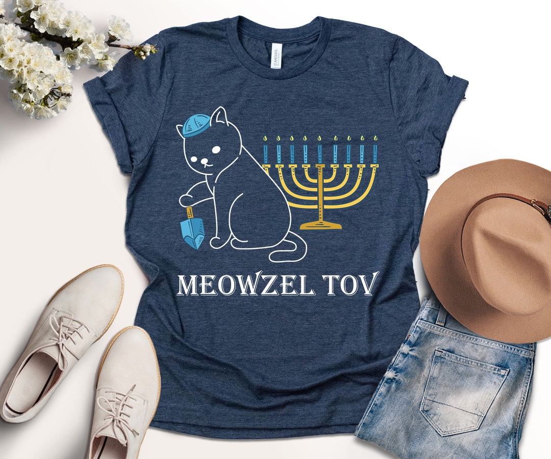 Meowzel Tov Hanukkah Cat T-shirt, Jewish Holiday Gift - Etsy