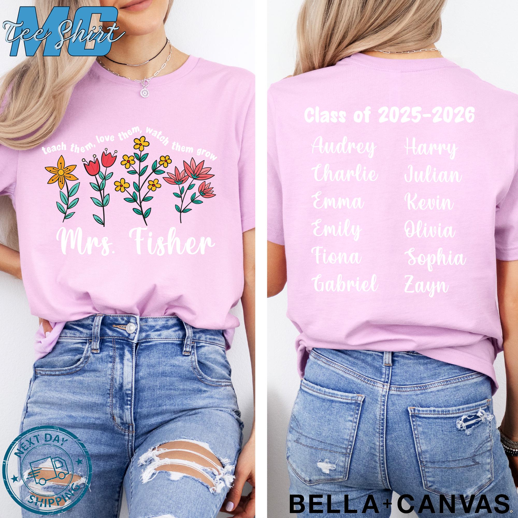 Personalized Teacher Shirt: Custom Student Names, End of Year Gift - Etsy