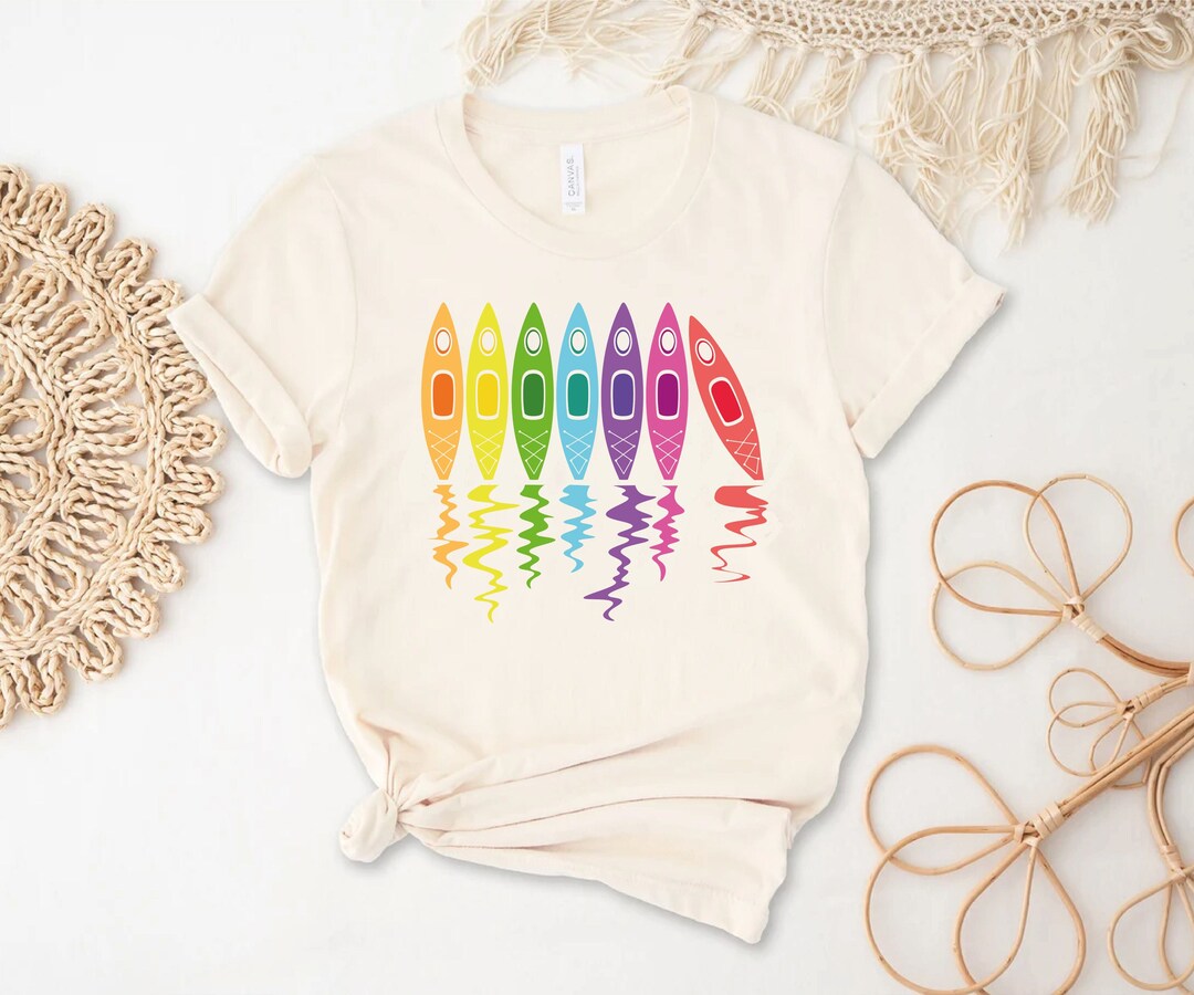 Rainbow Kayaks T-shirt: Outdoors Tee, Kayaking Gift - Etsy