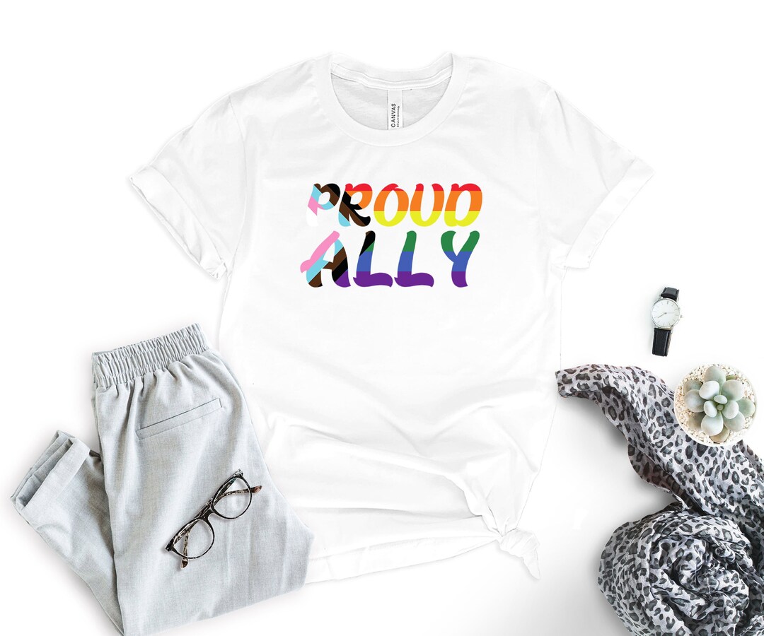 Proud Ally Pride Flag T-shirt, Pride Flag Shirt, LGBT Flag Shirt, Ally ...