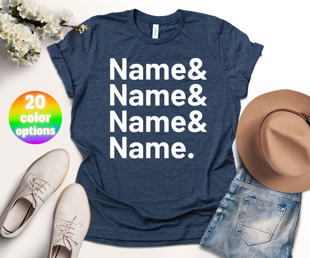 Custom Ampersand Names Tee: Personalized Classic Style Shirt - Etsy